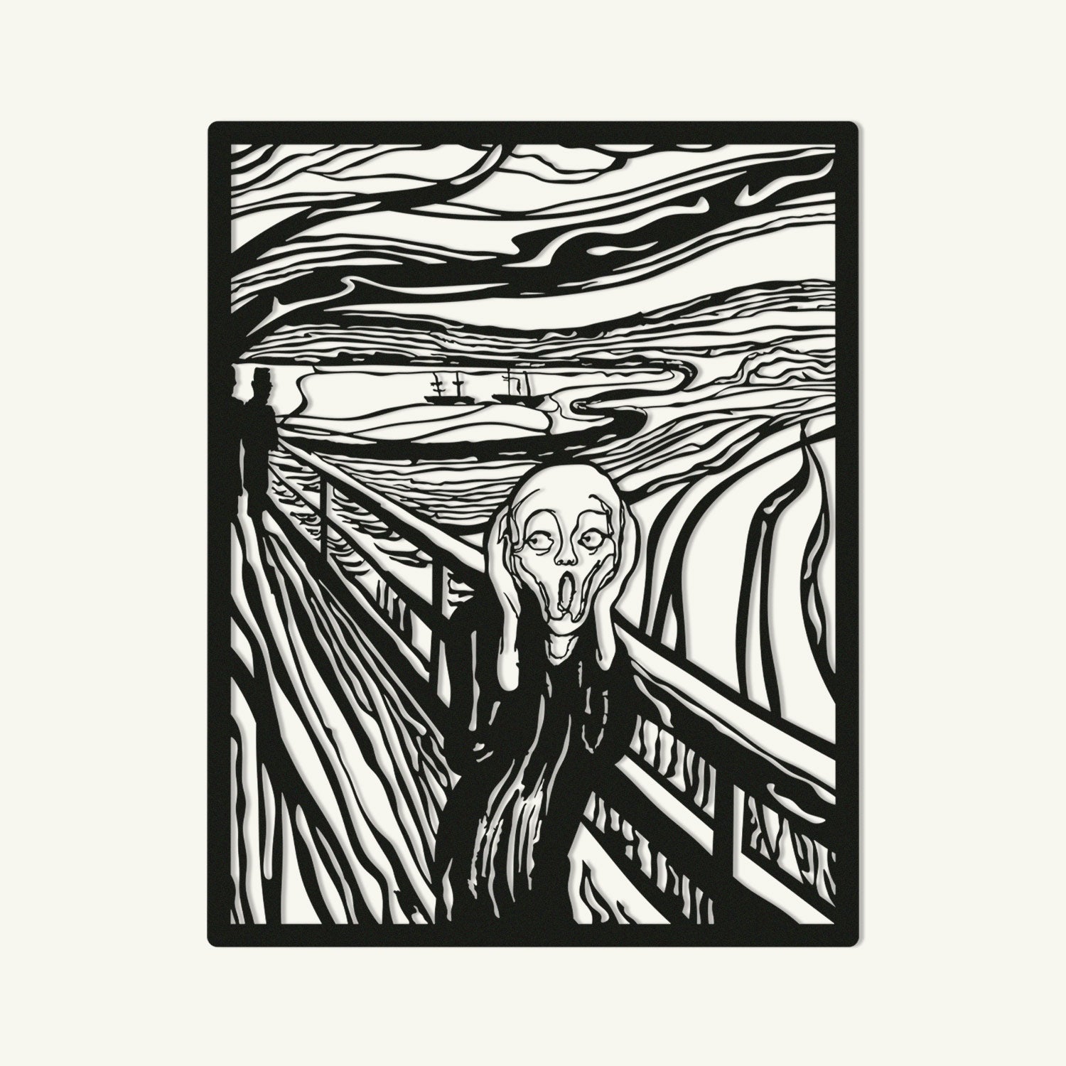 The Scream Painting Black And White
